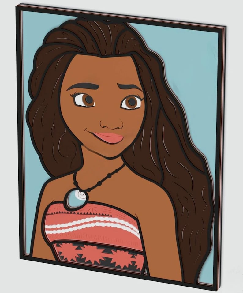 Moana - 7 Layer Disney Princess Laser Cut File (svg Ai Dxf Pdf Eps Cdr ...
