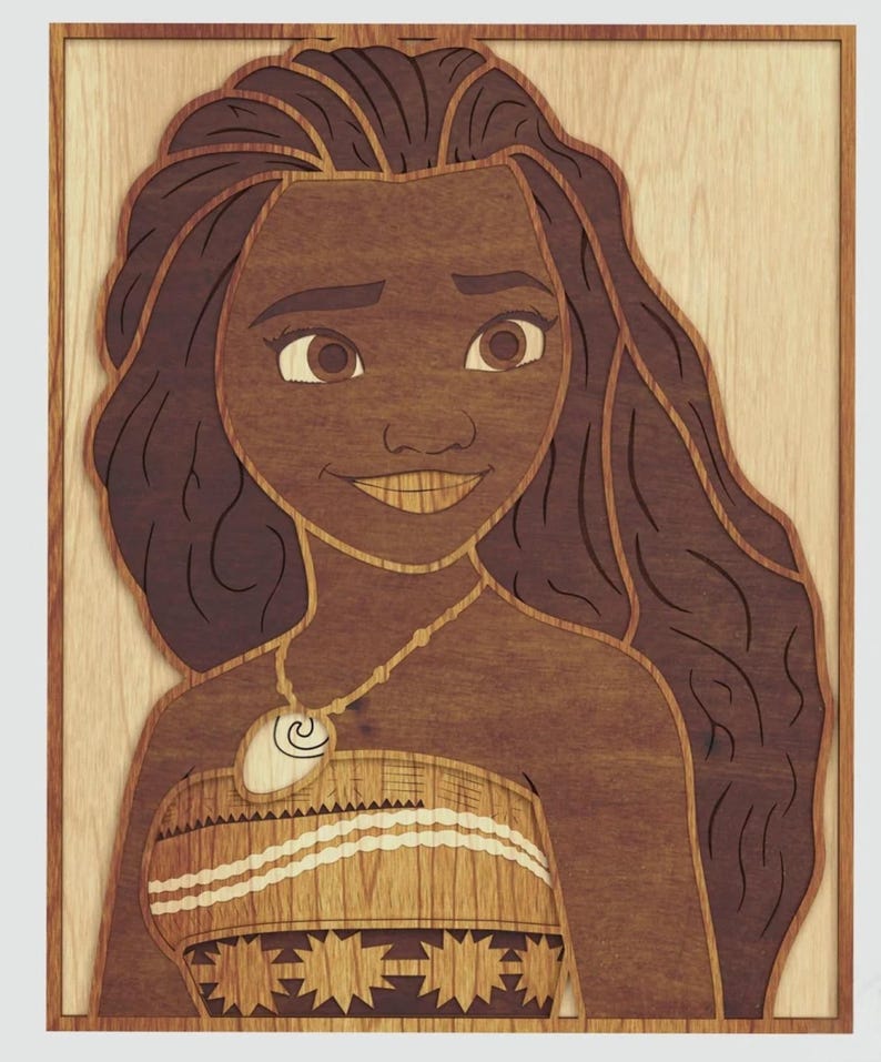 Moana - 7 Layer Disney Princess Laser Cut File (svg Ai Dxf Pdf Eps Cdr ...
