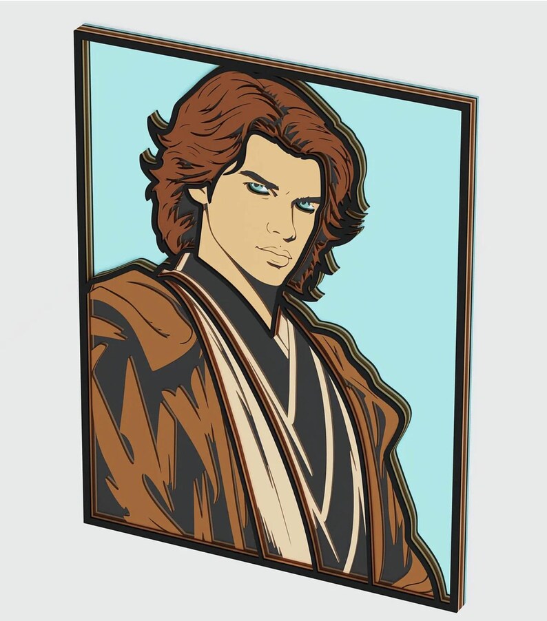 Anakin Skywalker - Archivo de corte láser de 7 capas de Star Wars ...
