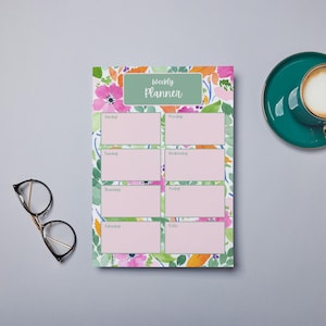 Printable Weekly Planner Floral Pattern Organization Watercolor Flowers ...