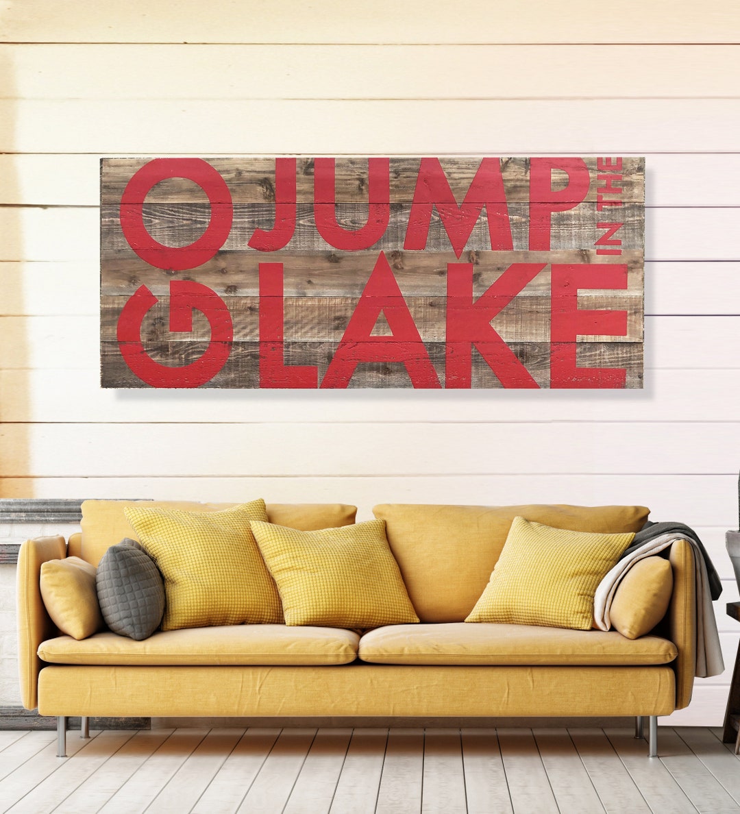 Go Jump in the Lake Sign 28 X 64 on Cedar Planks *ships Unassembled ...