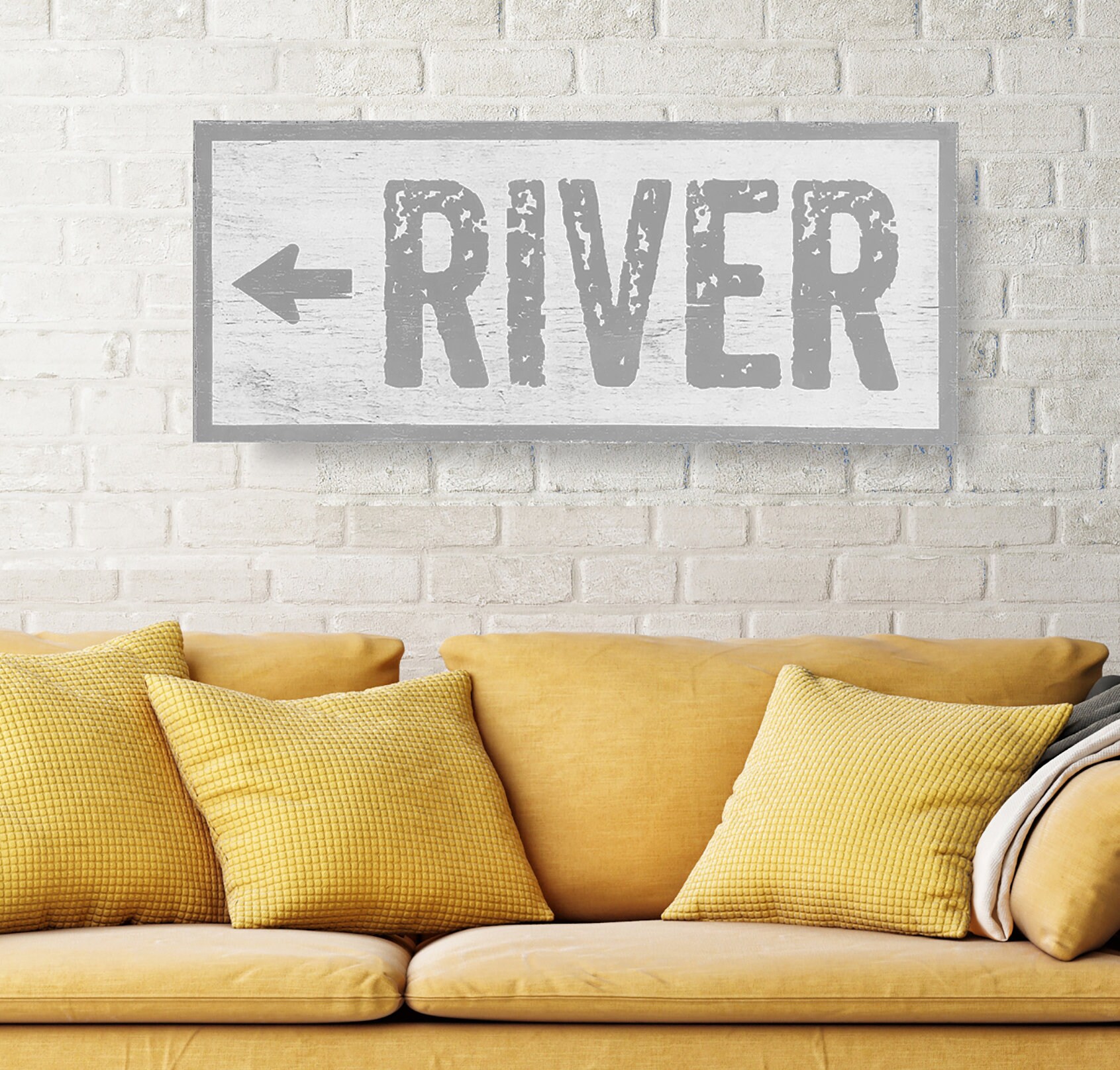 River Signs Rustic River Sign With Arrow 16 X 36 or 22 X 52 | Etsy