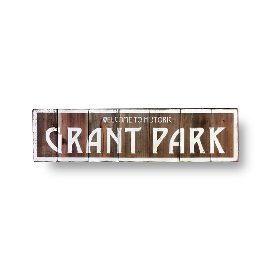 Rustic Wooden Neighborhood Sign Grant Park Sign on Cedar 7.5 X - Etsy