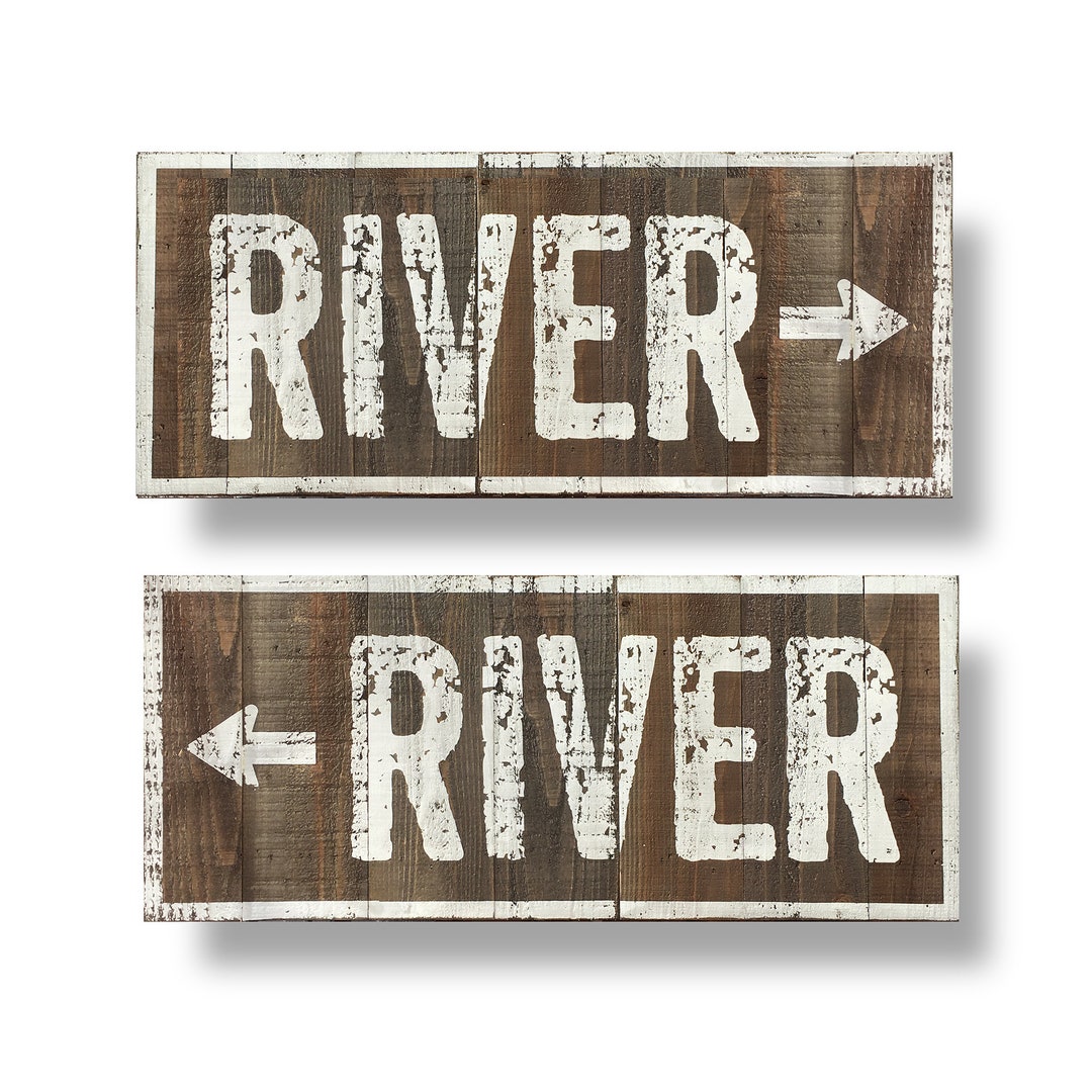Rustic River Arrow Sign: Weatherproof Cedar Decor - Etsy