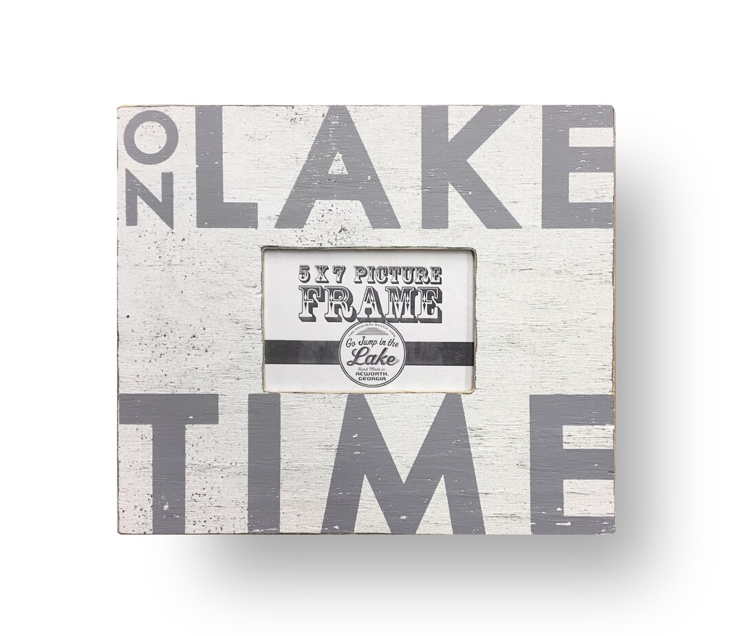 Rustic Wooden Photo Frame on Lake Time 15 X 16 Frame Holds 5 X 7 Photo ...