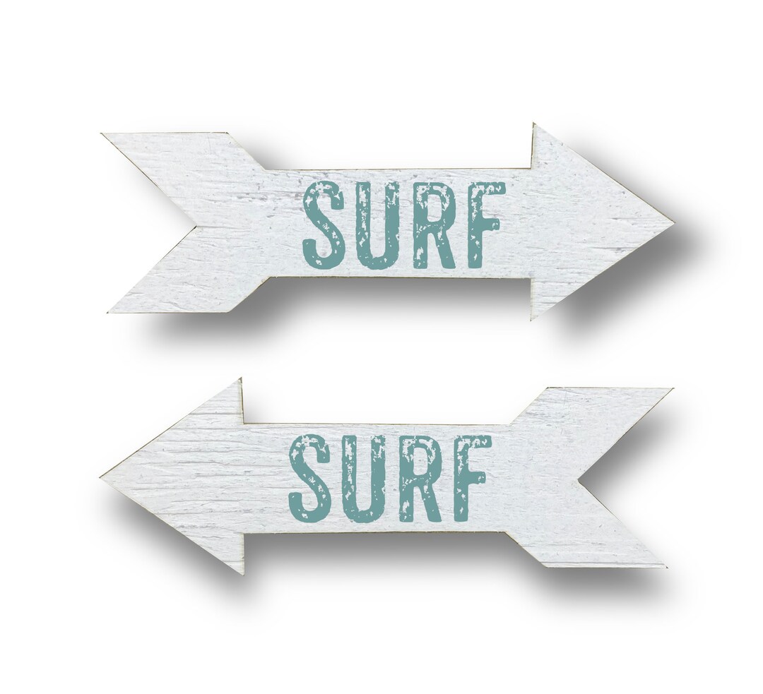 Wooden Rustic Surf Arrow 8 X 26, Surfing Sign, Surfing This Way - Etsy