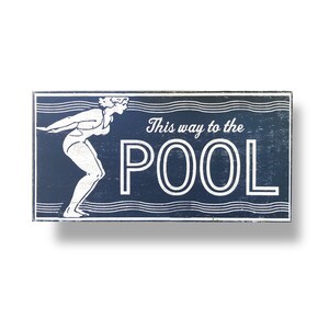 Pool Sign This Way to the Pool Rustic Wooden Sign Screened Printed ...