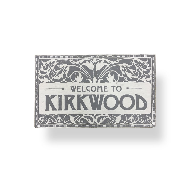 Rustic Wooden Sign Kirkwood Art Deco Style 8 X 12 Welcome to | Etsy