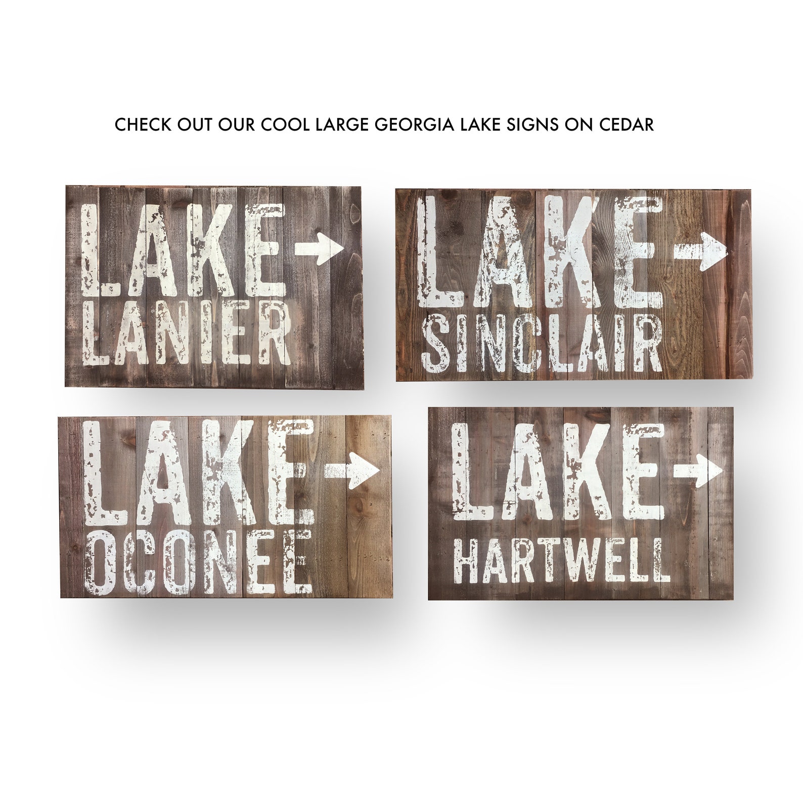 Set of 8 Wooden Lake Signs multiple Sizes Available 7 X 8 or | Etsy
