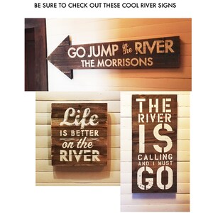 River Sign on River Time Rustic Wooden Sign 17x20 River Decor River ...