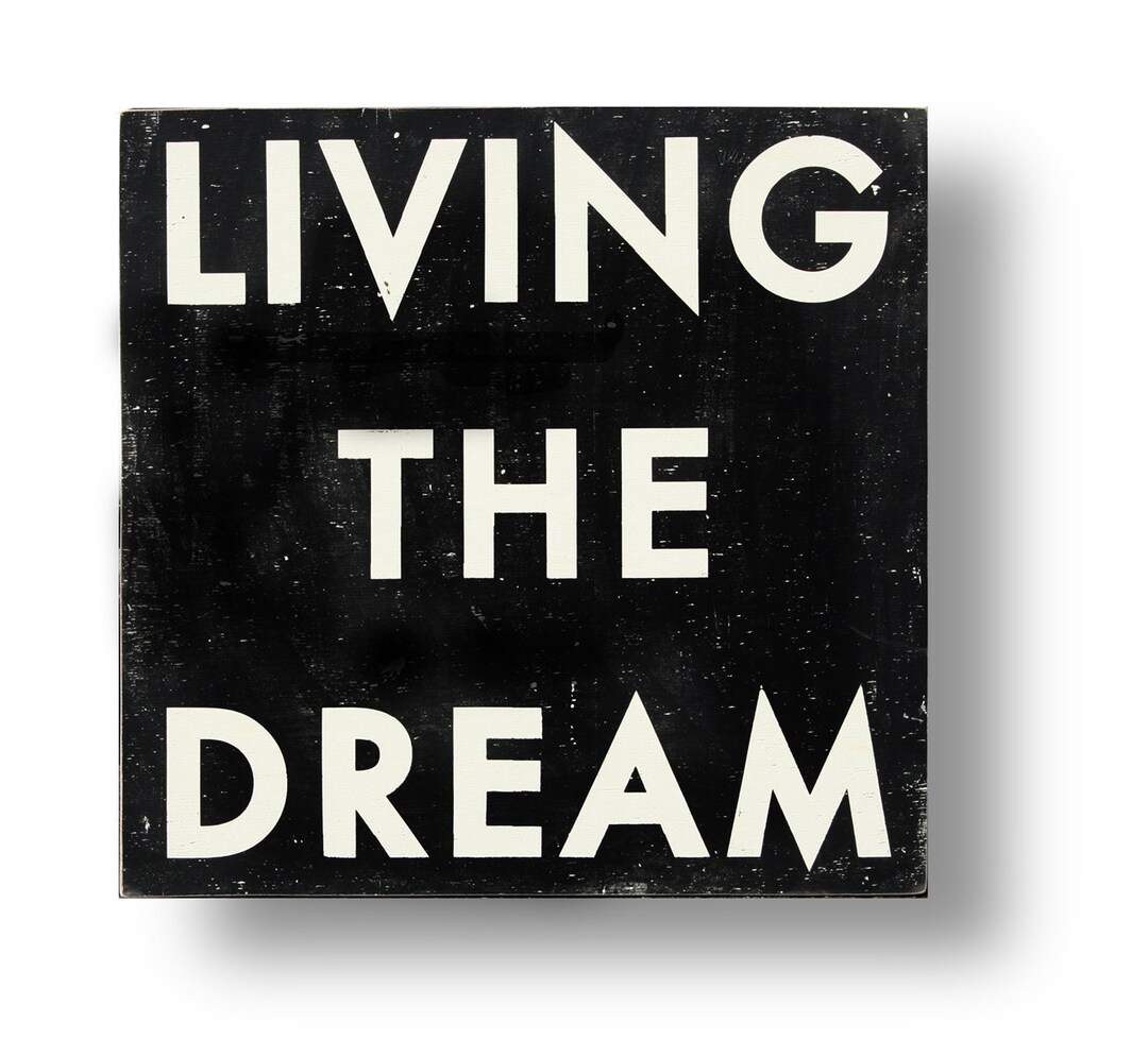 Hanging Wall Sign Living the Dream 20 X 20.5 Rustic Wooden Wall Decor ...