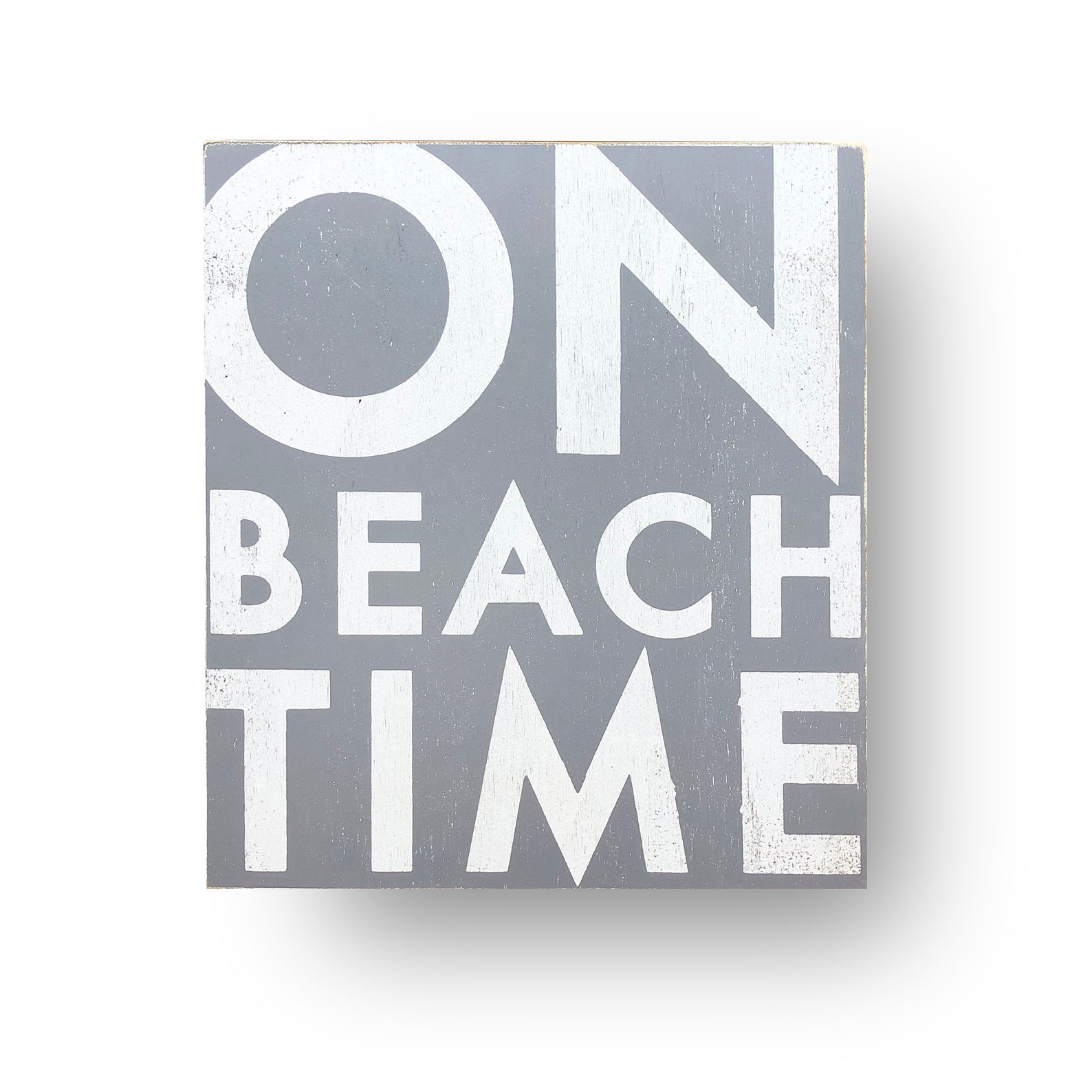 On Beach Time Rustic Sign 17 X 19 Beach Decor Beach Sign Bay | Etsy