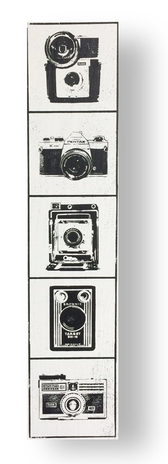 Vintage Retro Camera Sign Vertical 7 X 31 Rustic Wooden Sign | Etsy
