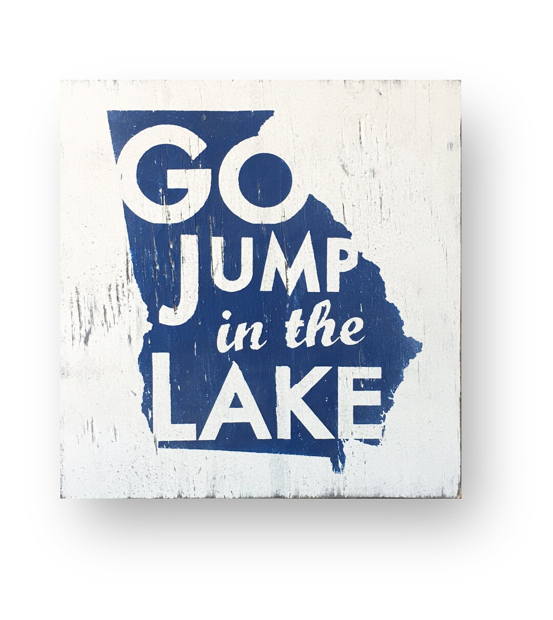 Georgia Go Jump in the Lake Wooden Sign: Rustic Lake House Decor - Etsy