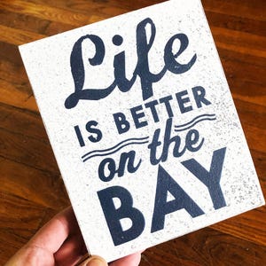 Set of Six Rustic Wooden Signs for the Bay, Bay House Decor, Wooden ...