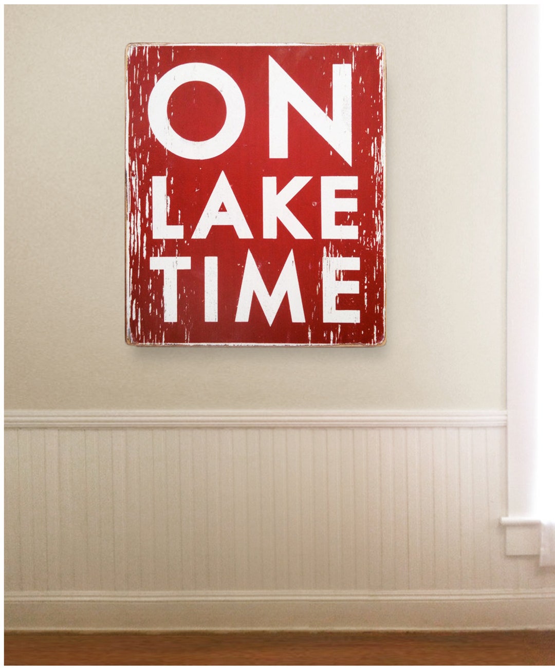 Large ON LAKE TIME 26 X 36 Rustic Sign, Lake House, Lake Wood Sign ...