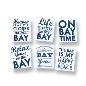 Set of Six Rustic Wooden Signs for the Bay, Bay House Decor, Wooden ...