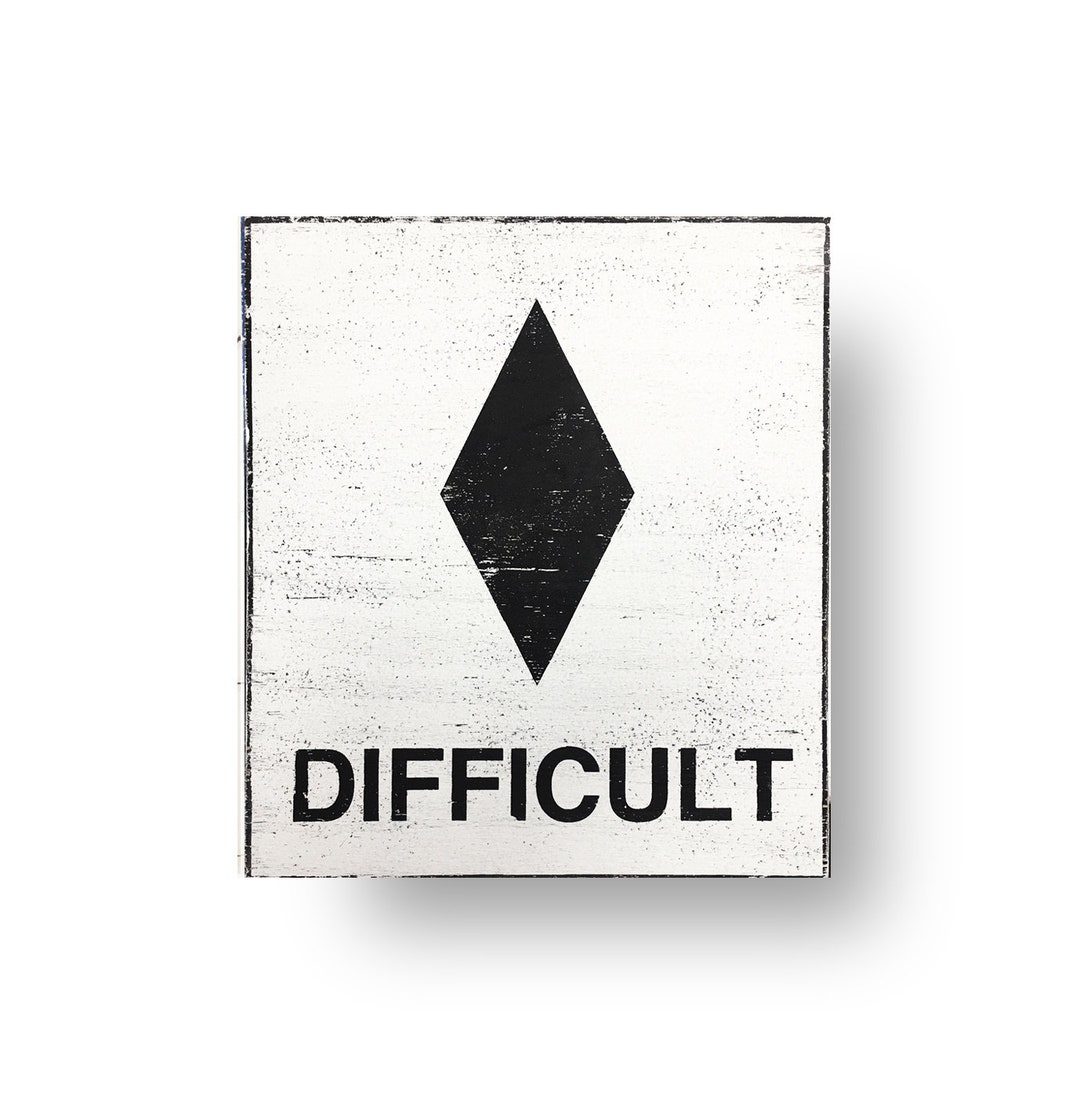 Ski Sign Single Diamond Difficult 17 X 20 Ski Wall Decor Ski Art ...