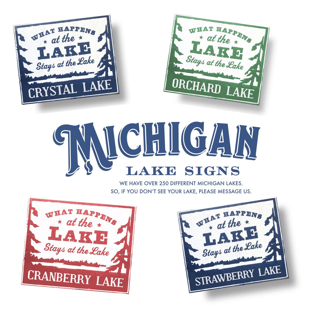 Choose Your Michigan Lake! Life is Better at the Lake Rustic Wooden ...