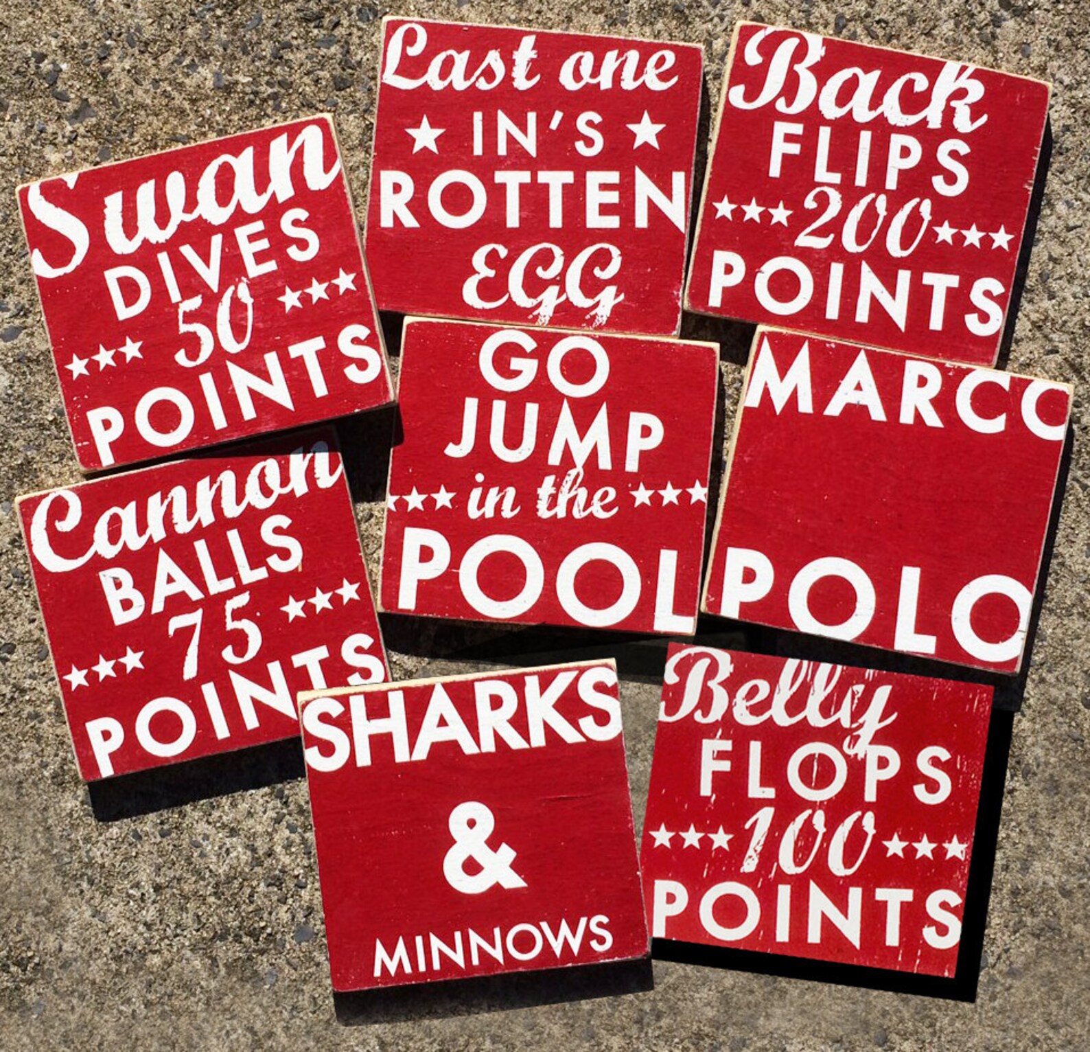 Set of 9 Wooden Pool Signs multiple Sizes Available 7 X 8 or - Etsy