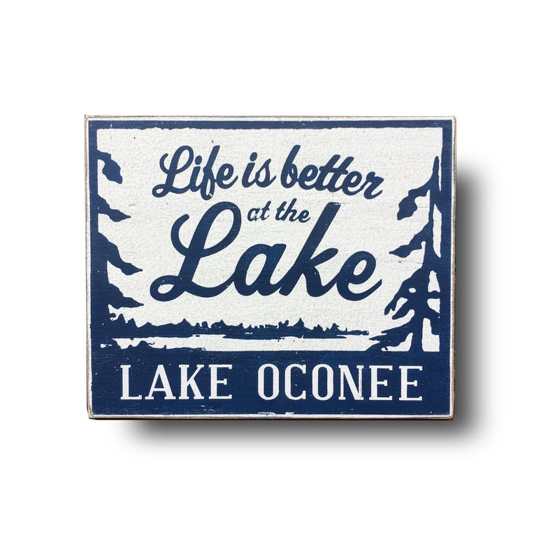 Lake Oconee Georgia 10x12 Rustic Wooden Sign | Etsy