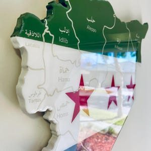 Syria Map With Flag Colours and Resin Finish - Etsy
