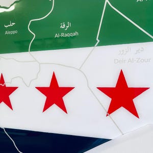 Syria Map With Flag Colours and Resin Finish - Etsy