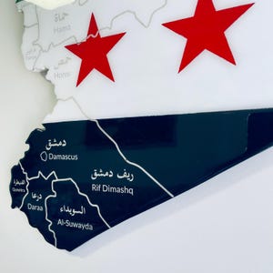 Syria Map With Flag Colours and Resin Finish - Etsy