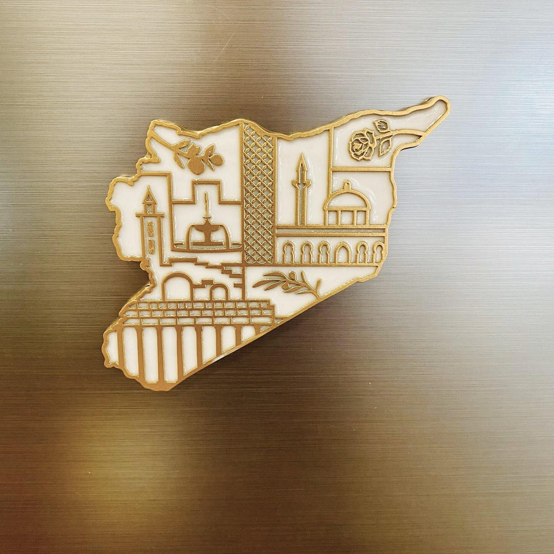 Syria Map, Syrian Heritage & Cultural Symbols, Fridge Magnet - Etsy