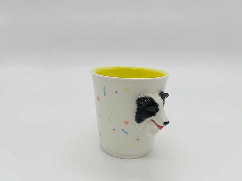 Large Custom Dog Face Mug – 3D Pet Portrait Front – Lemon Yellow ...