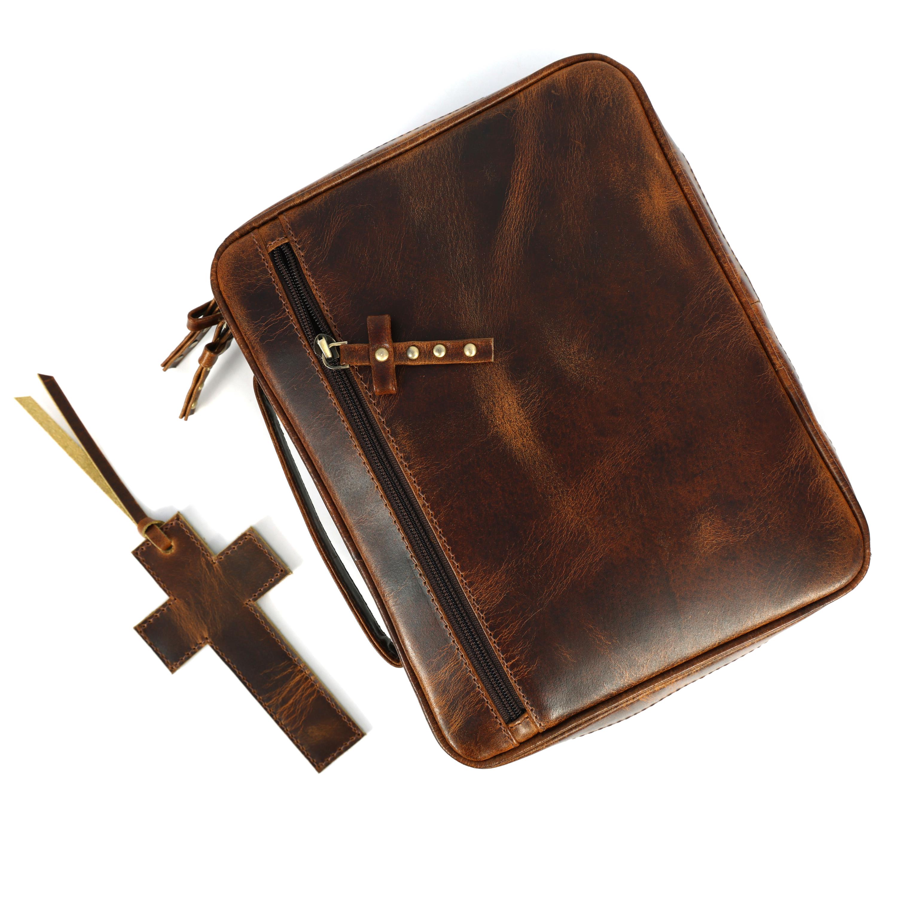 Leather Bible Cover Bible Case for Men Full Grain Leather Personalized ...