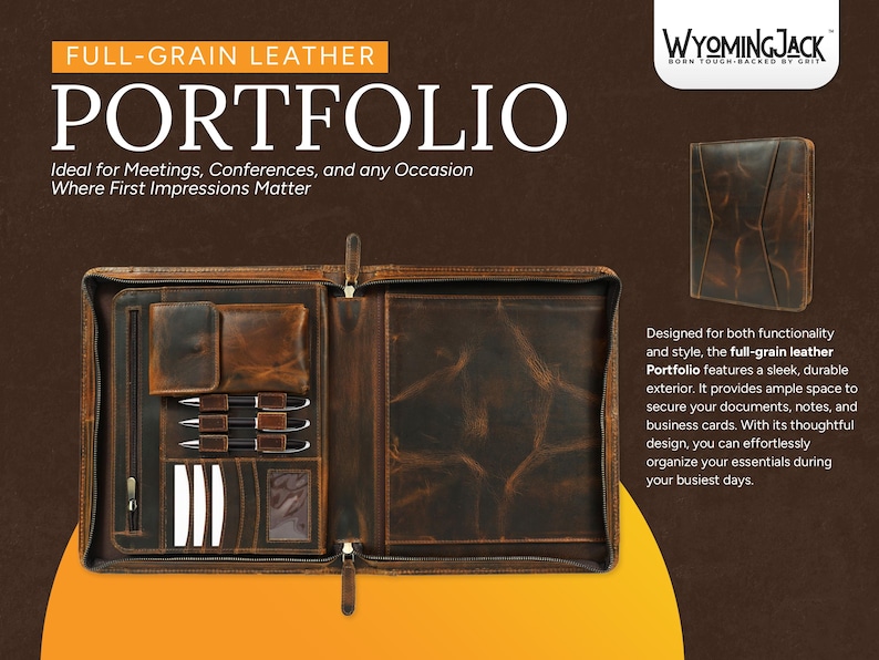 Personalized Full Grain Leather Padfolio – A4 Executive Organizer - Etsy