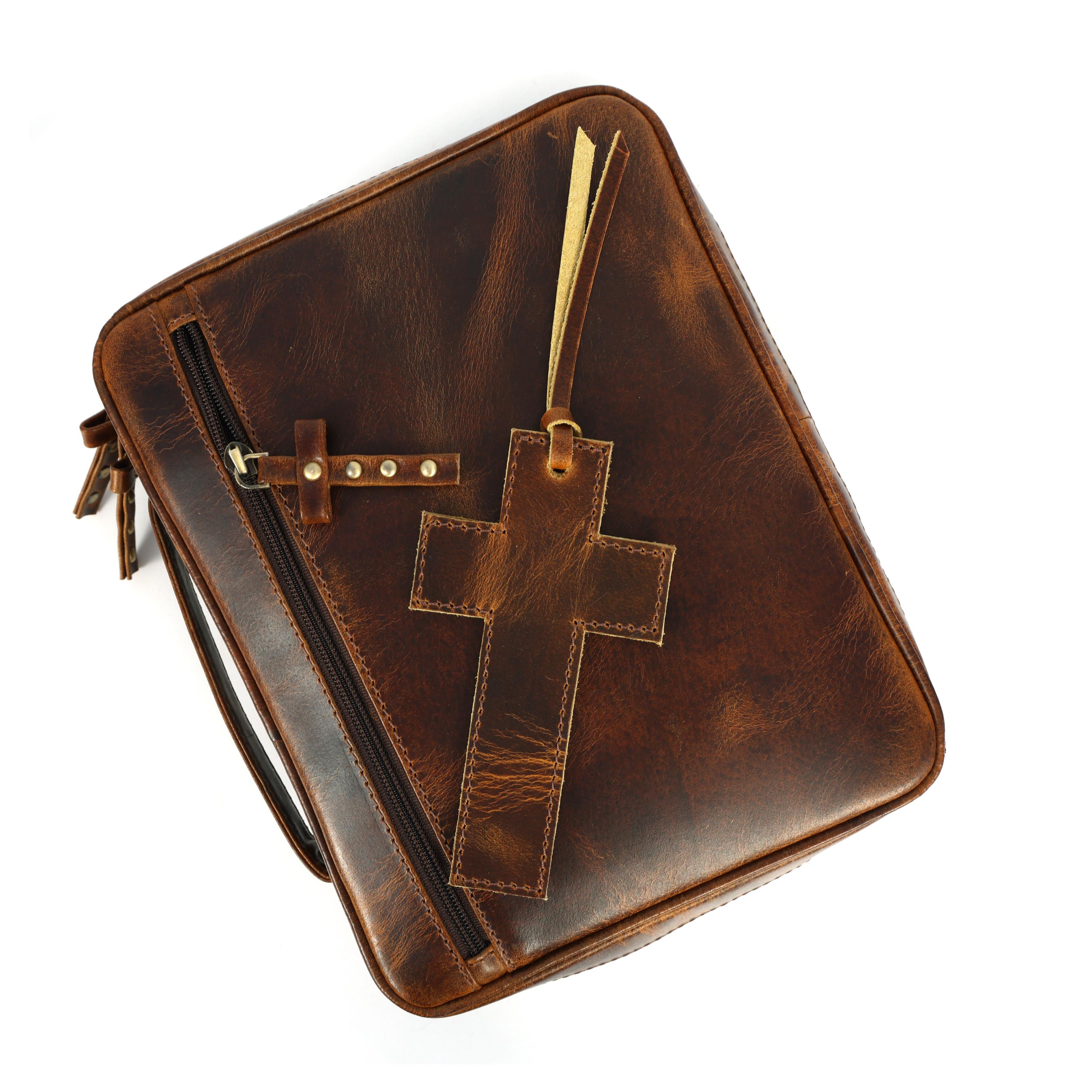 Leather Bible Cover Bible Case for Men Full Grain Leather Personalized ...