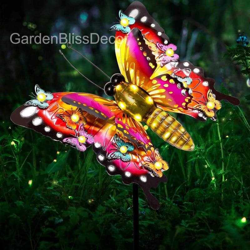 Solar Butterfly Garden Lights - Etsy
