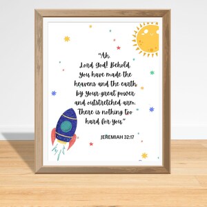 Set of 3 Kids Christian Outer Space Wall Art - Etsy