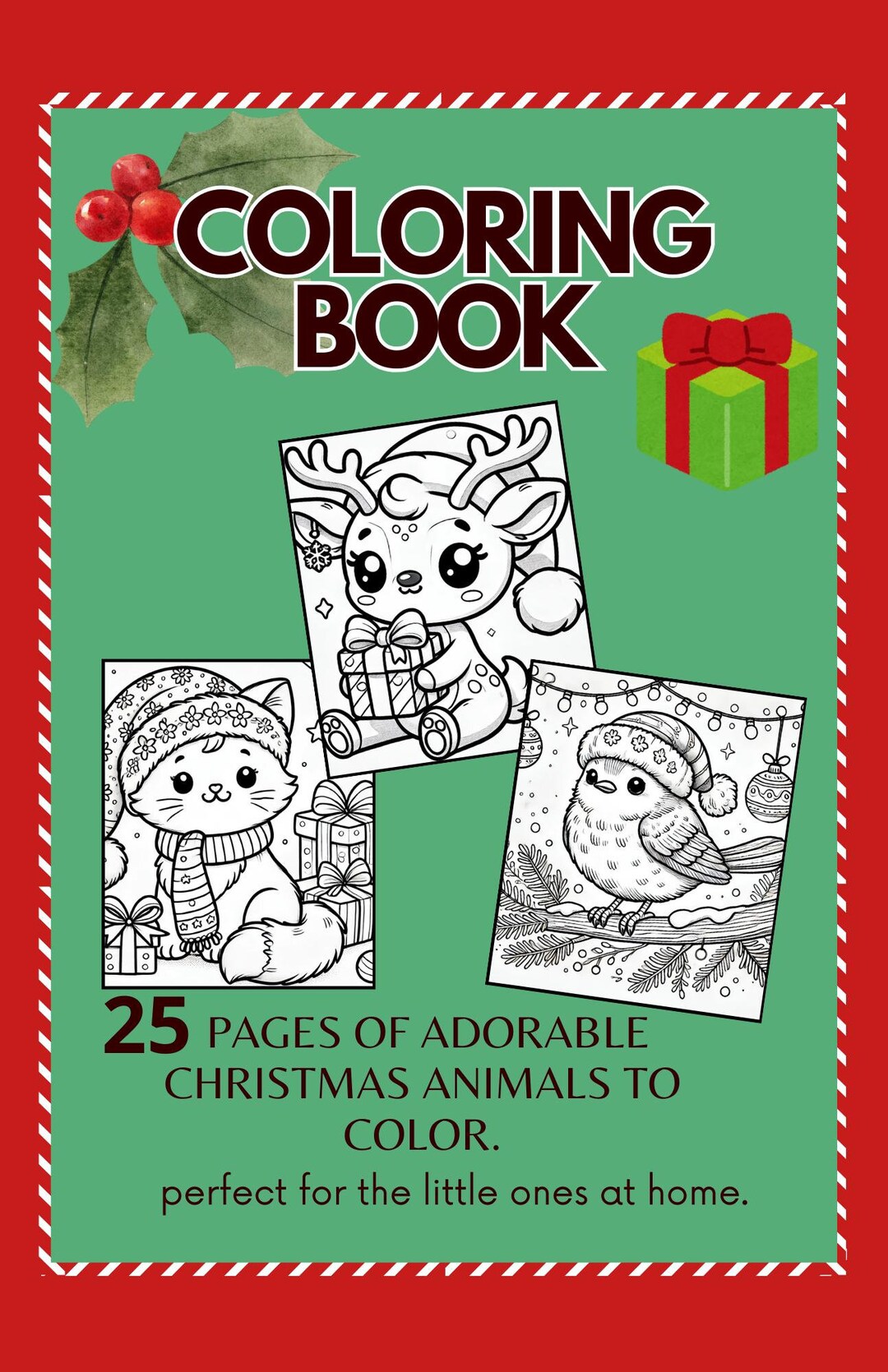 Christmas Coloring Book Christmas Coloring Pages Animals Coloring Pages ...