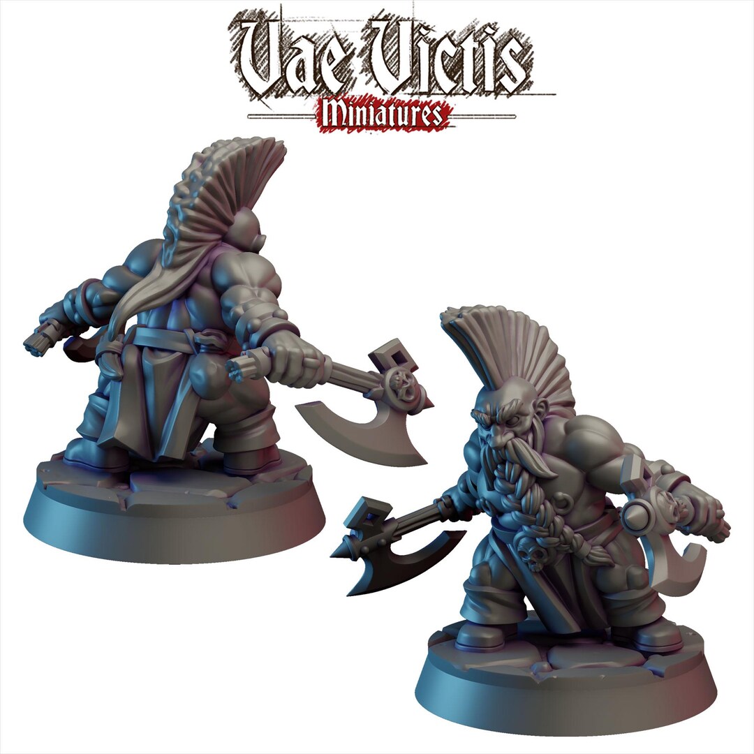 Dwarf Berserker With Waraxe / Dwarven Fighter With Mohawk / Mountain ...