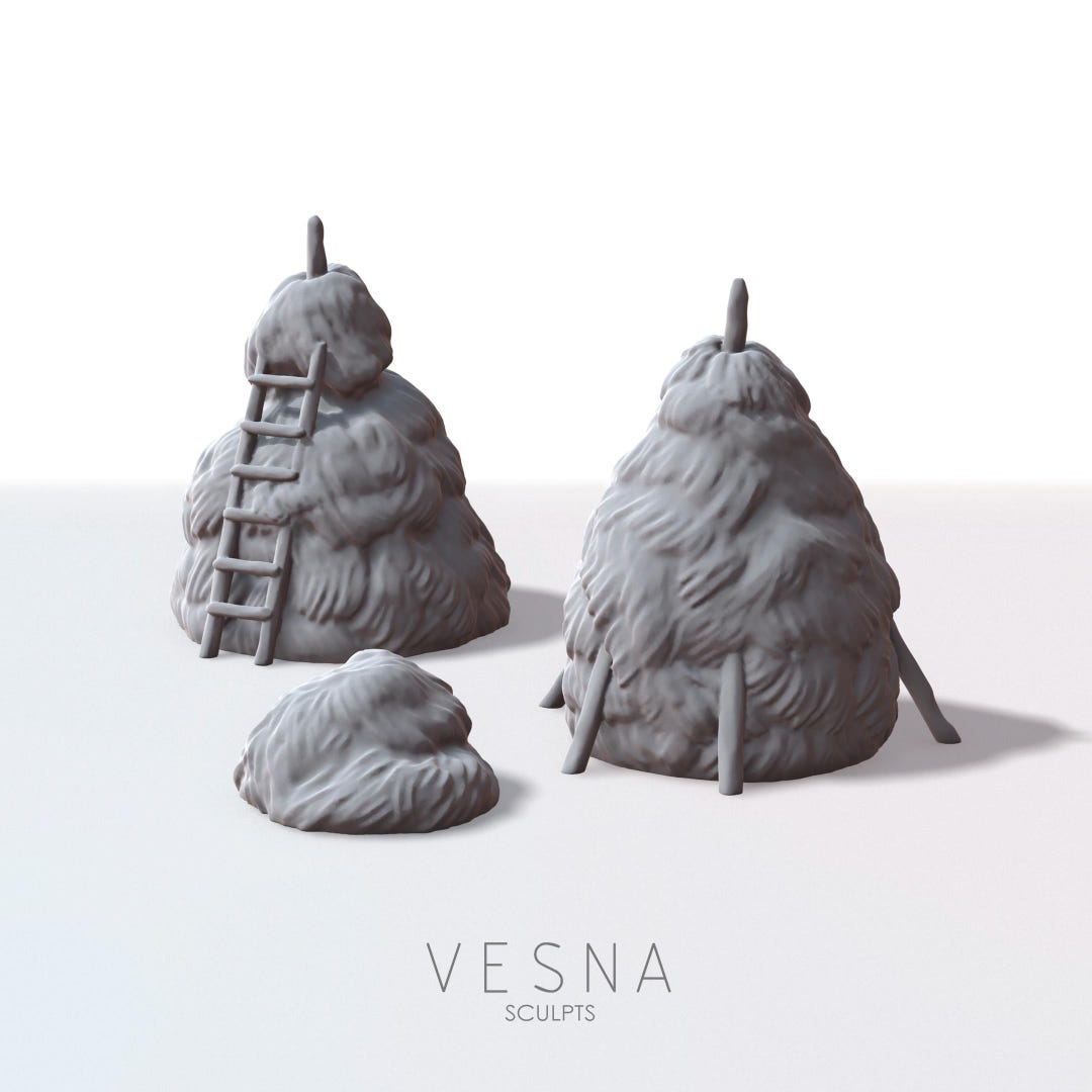 Haystacks, Vesna Sculpts, 28mm & 32mm Scale Miniatures for Tabletop ...