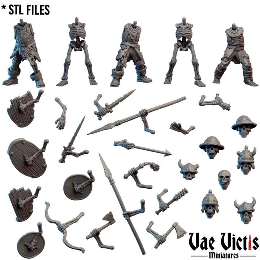 Modular Skeletons Set Vae Victis Custom Miniatures for Wargaming, 28mm ...