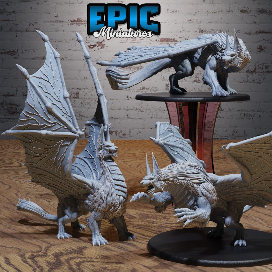 Dragonne (huge), Epic Miniatures, 28mm & 32mm Scale TTRPG Miniatures - Etsy