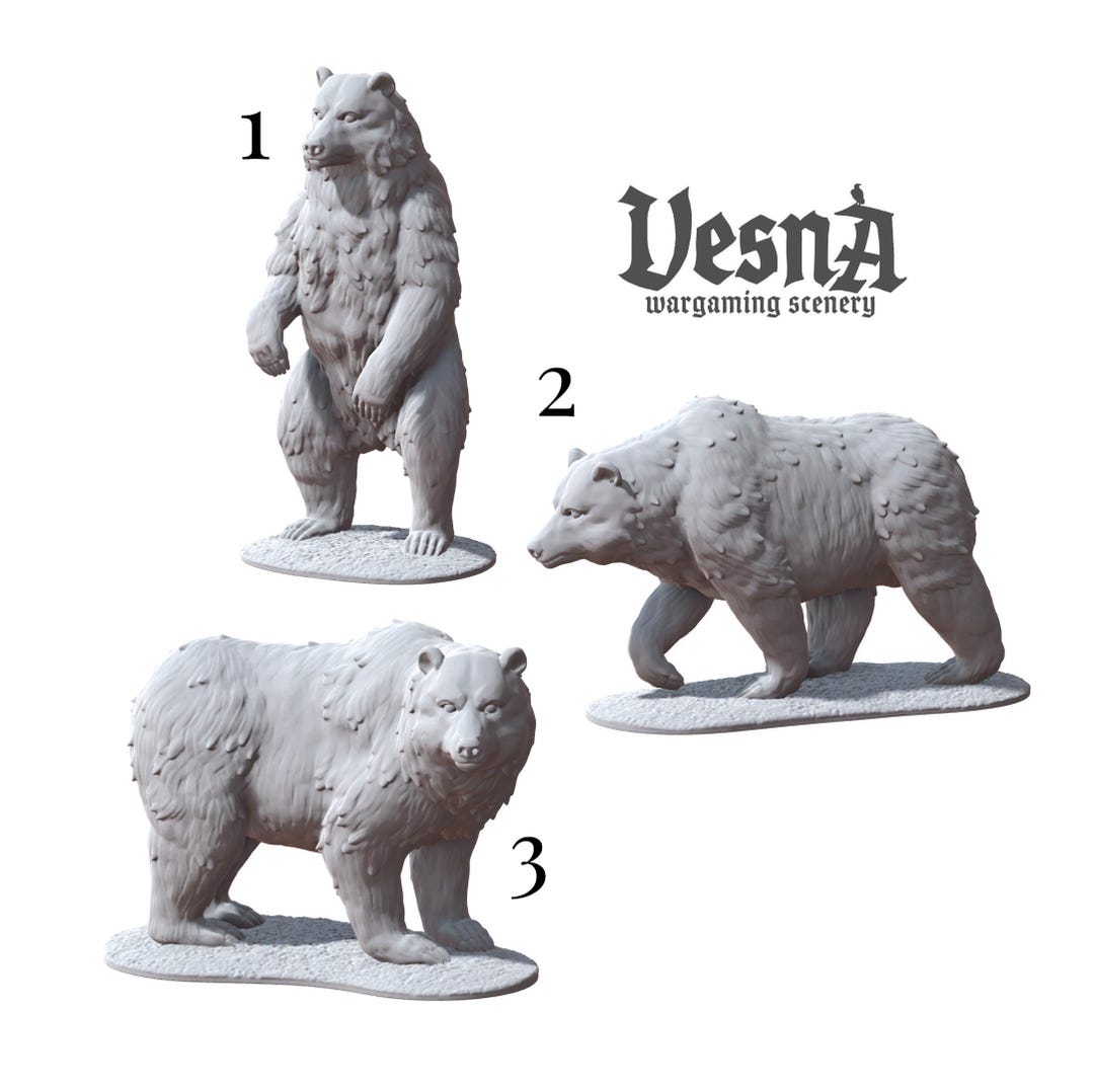 Grizzly Bear Set (3) - Vesna Sculpts - Custom Miniatures for Wargaming ...