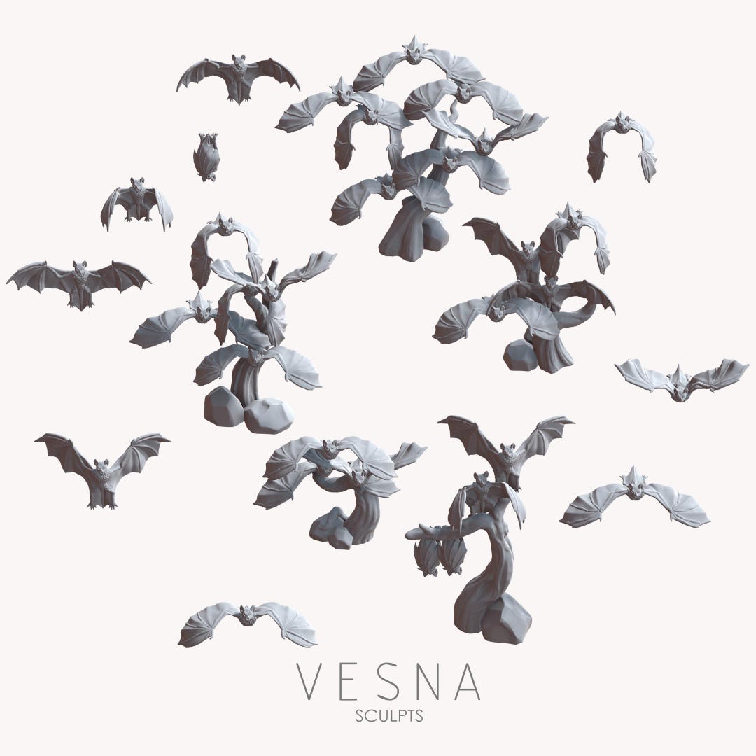 Bat Swarm Vesna Sculpts Custom Miniatures for Wargaming, 28mm & 32mm ...