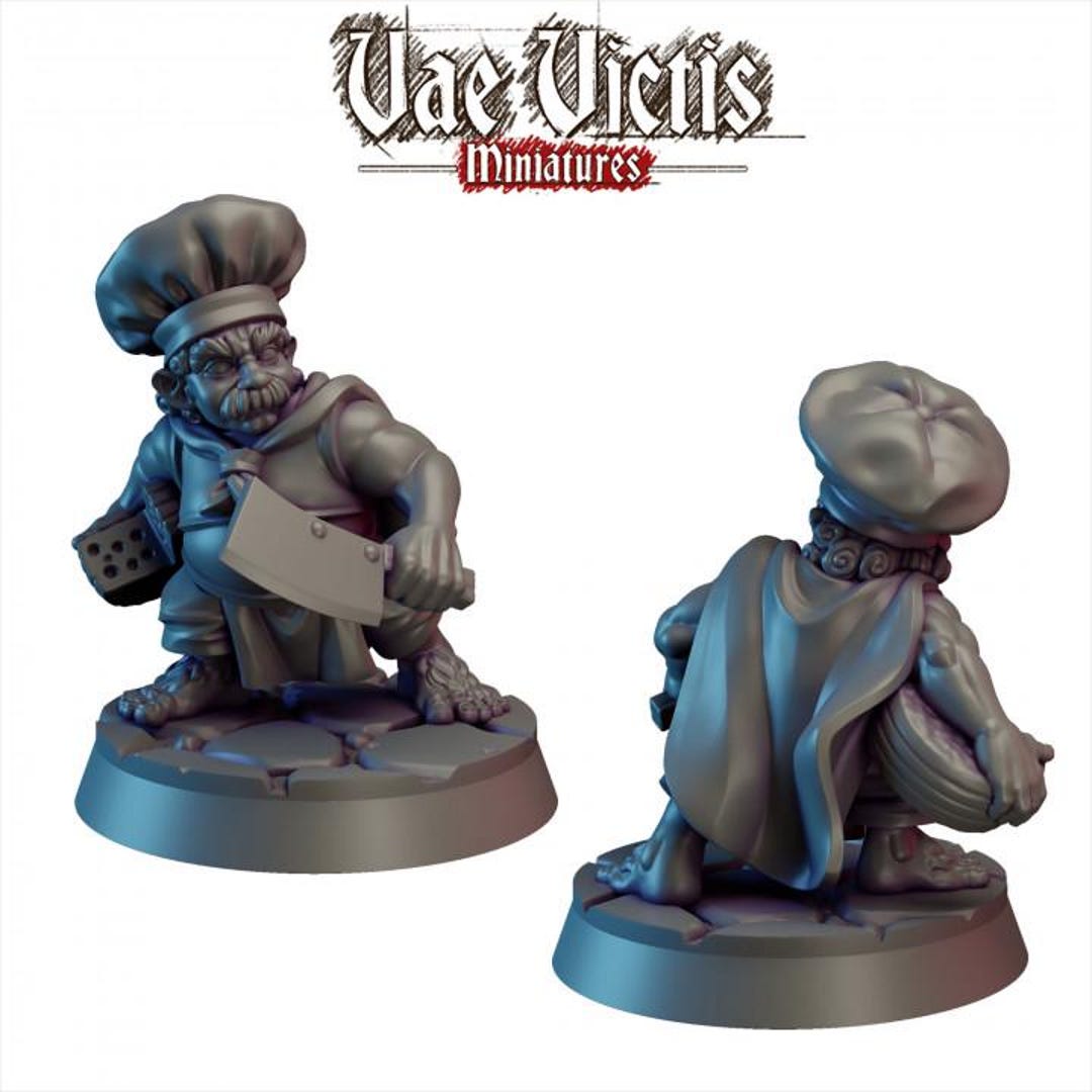 Halfling Cook, Vae Victis, 28mm & 32mm Scale TTRPG Miniatures - Etsy
