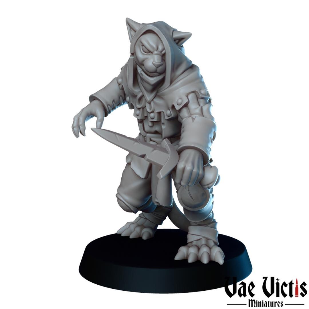 Catfolk Bandit / Feline Rogue / Cat's Paw Outlaw , Vae Victis, 28mm ...