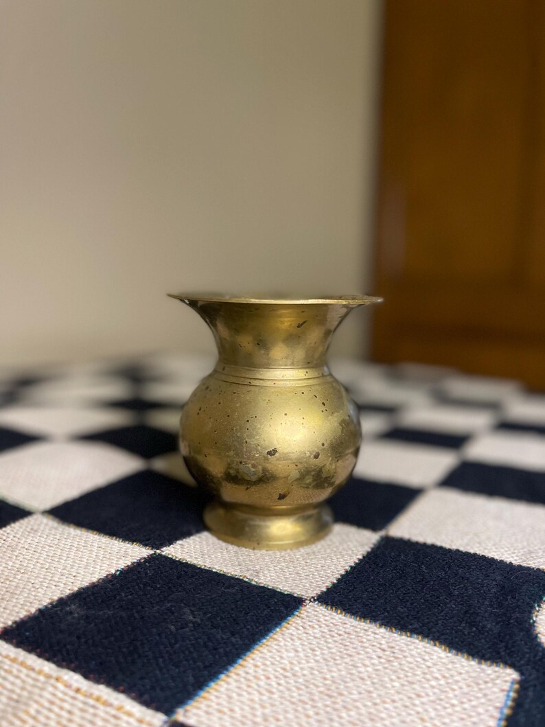1970s Small Brass Vase - Etsy