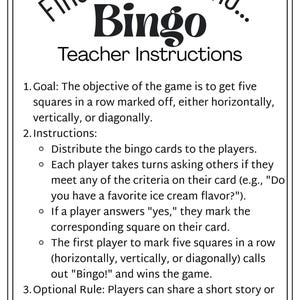 Find a Friend Who... Icebreaker Bingo Game – 10 Unique Printable Cards ...