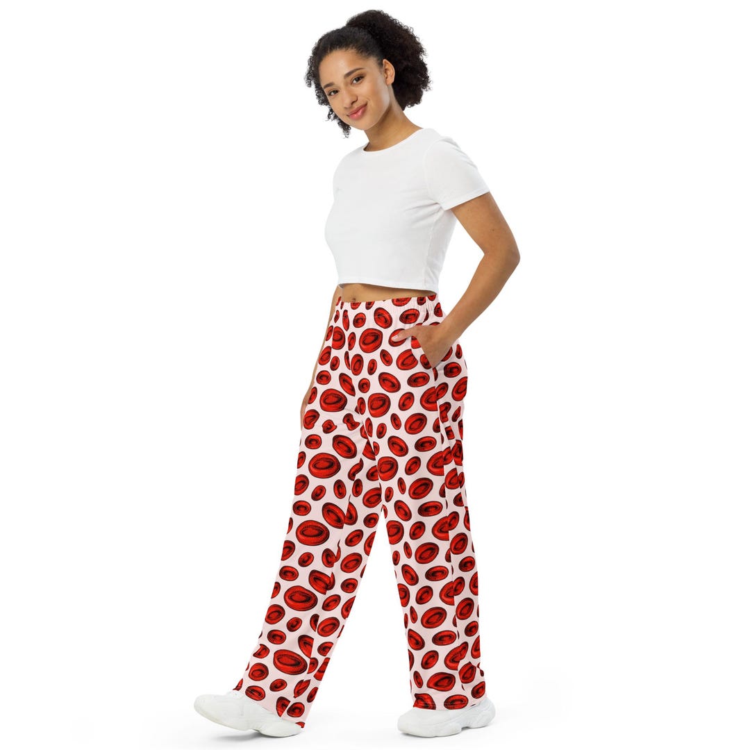 Red Blood Cells Printed PJ Pants With Pockets, Lab Scientist Student ...