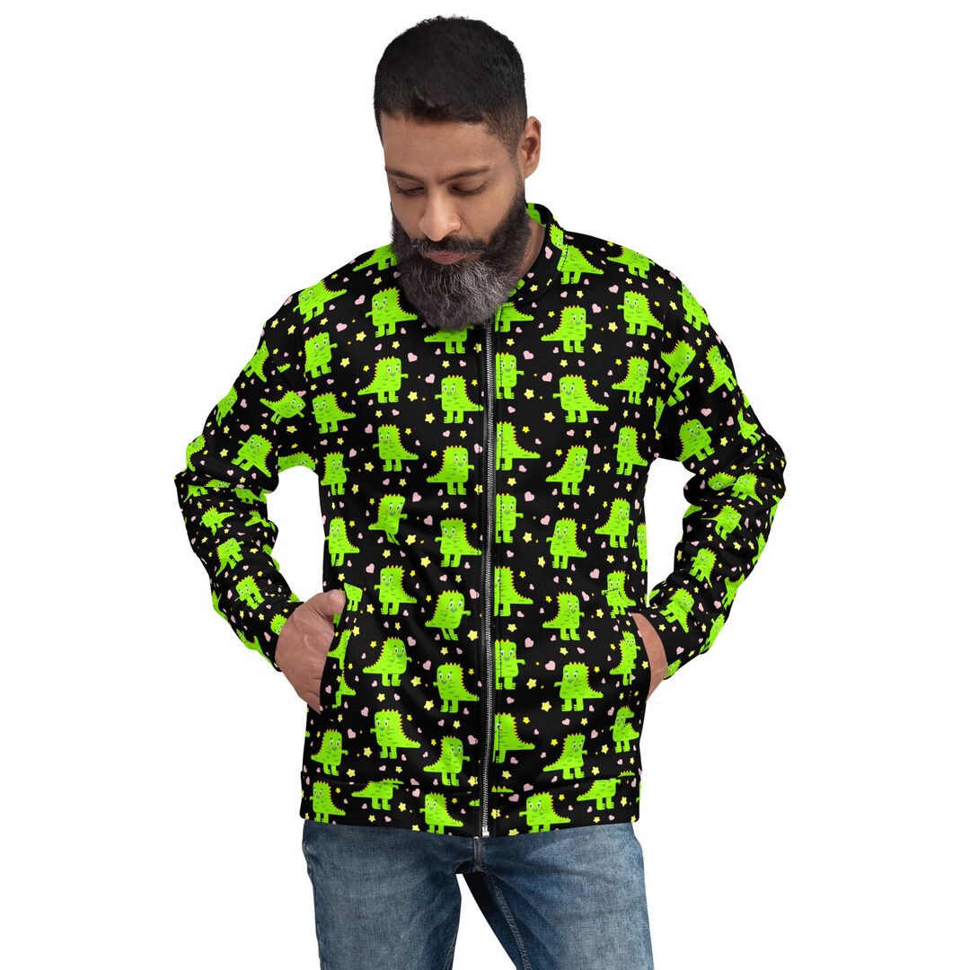 Dinosaur Monster Animal Bomber Jacket, Dino Lover Gift, Fashion ...