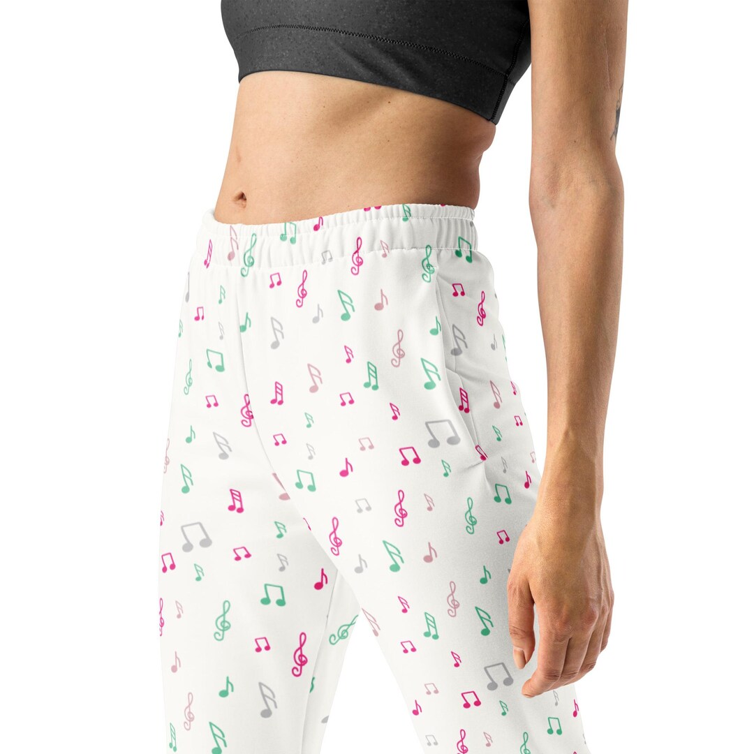 Music Notes Jogger Sweatpants Women, Trendy Streetwear Lounge Pants ...