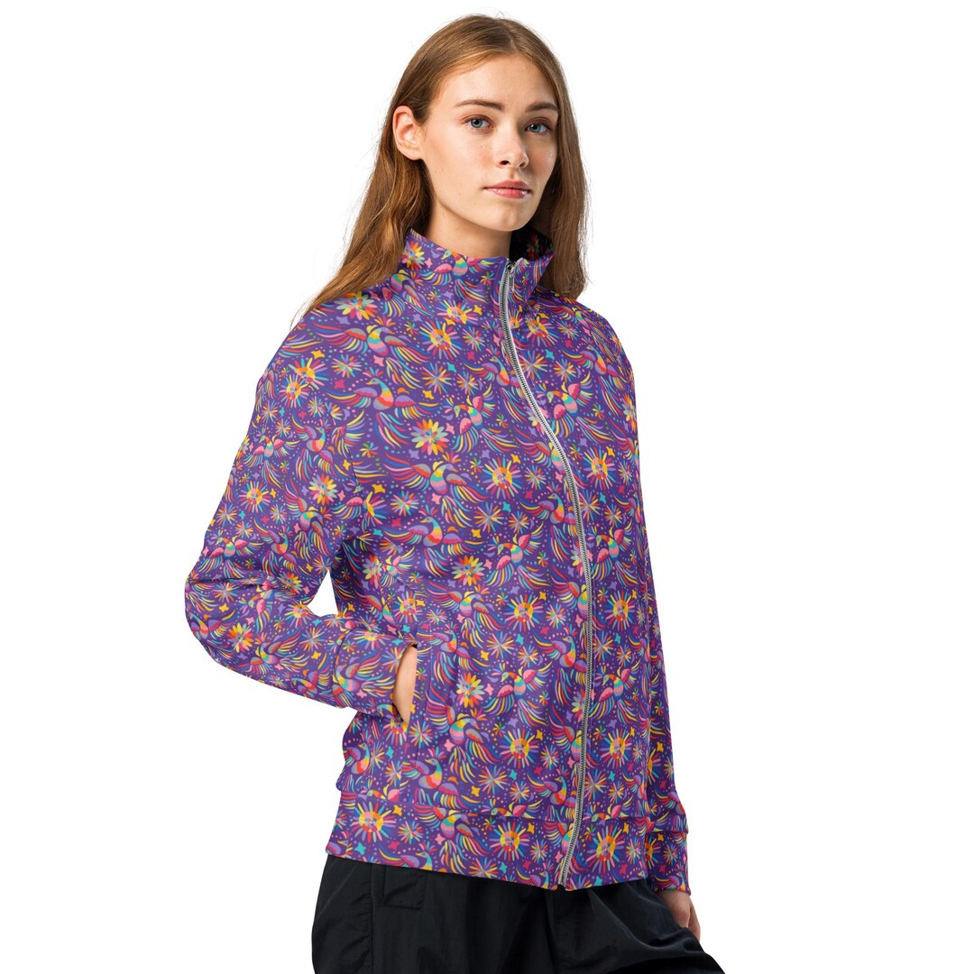 Exotic Bird Quetzal Printed Track Jacket, Aesthetic Loungewear Zipper ...
